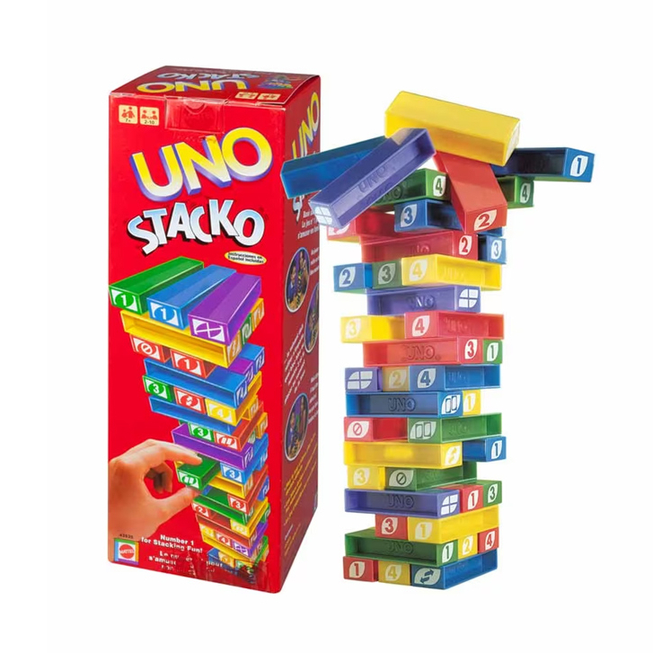 UNO STACKO Mini Jogo De Tabuleiro Em Formato De Bloco Uno Pilha ...