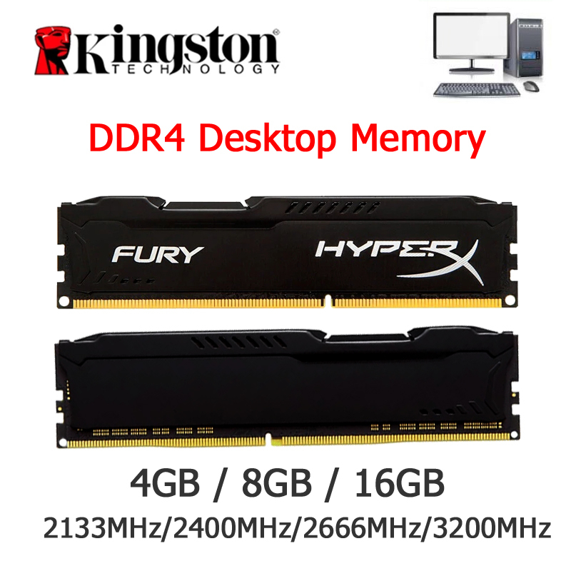 Kingston HyperX FURY 8GB 16GB DDR3 DDR4 1600MHZ 2400MHZ 2666MHz Memória RAM Desktop DIMM 288pins ...