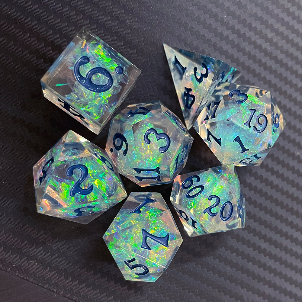 Jogo De Dados De Resina Brilhante Colorida DND Tabuleiro Dragon E ...