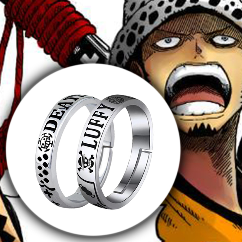 Anime One Piece Ring Luffy Trafalgar D Water Law Ace Metal Unissex ...