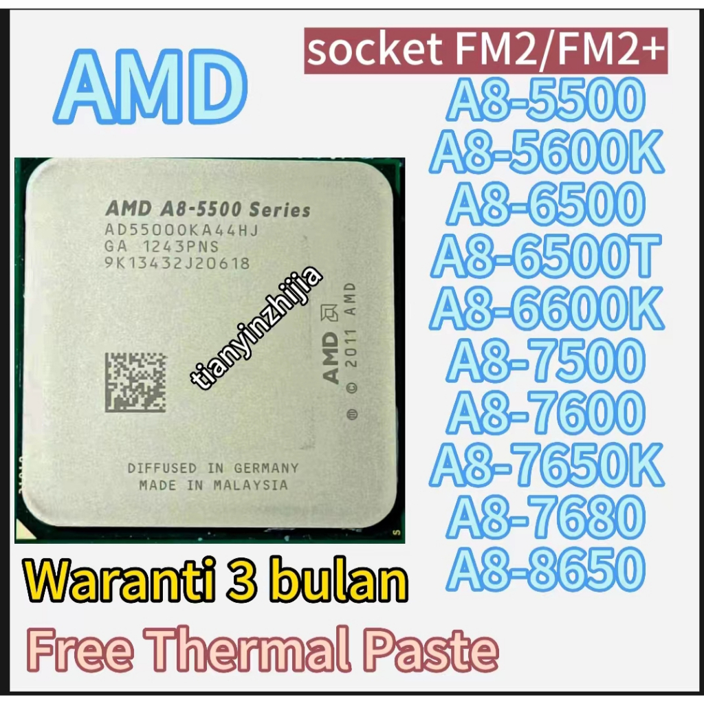 Processor CPU AMD A8 Série A8-5500 A8-5600K A8-6500 A8-6500T A8-6600K ...