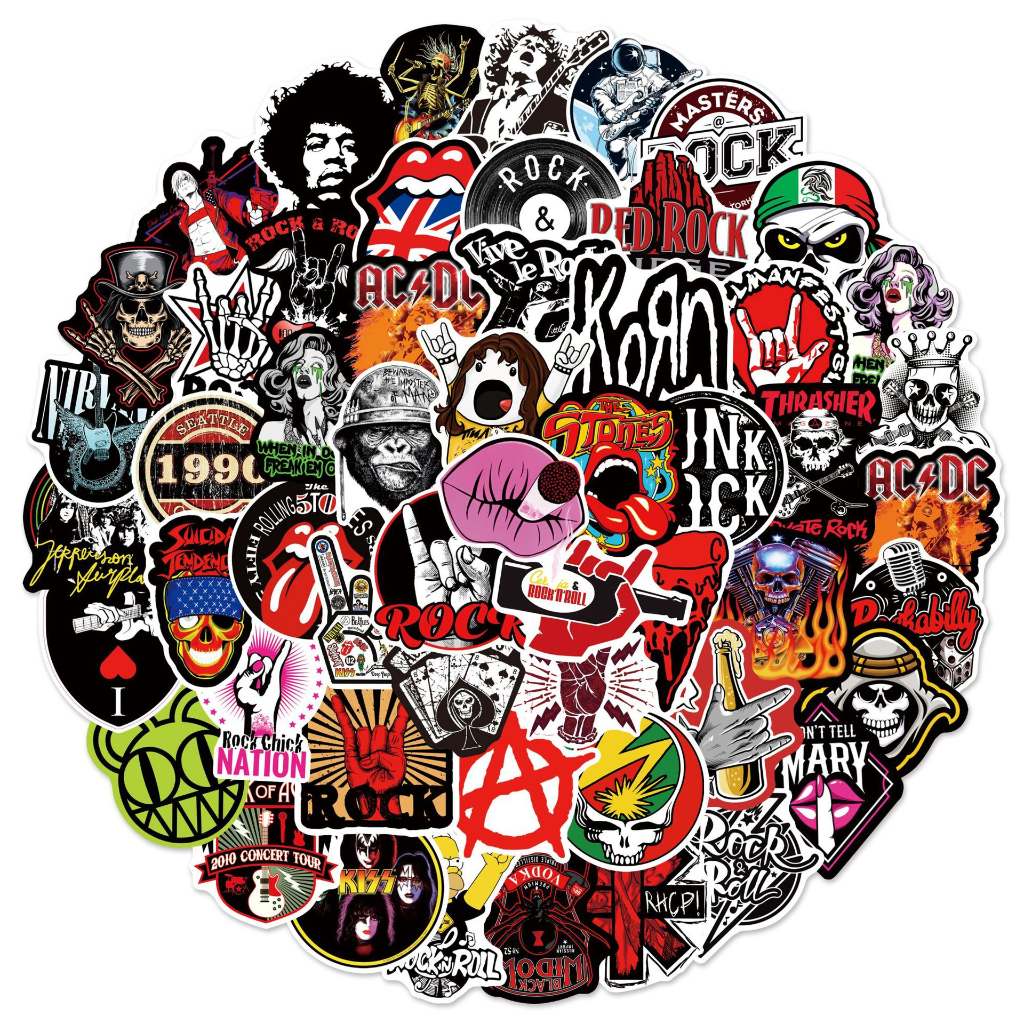 104/50PCS Punk Rock Music Band and Roll Graffiti Stickers Para Bagagem ...