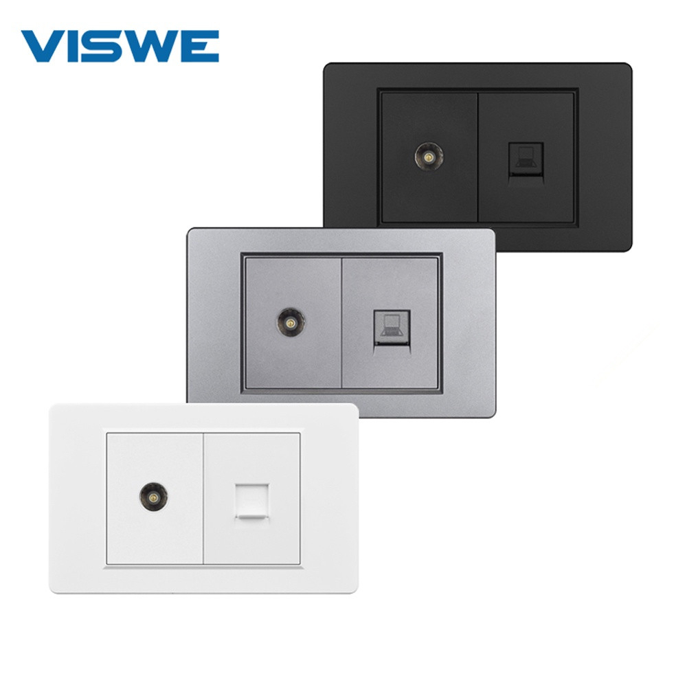VISWE Lan Outlet E TV Cable/Telephone Combinação (Para Cat5) | Shopee ...