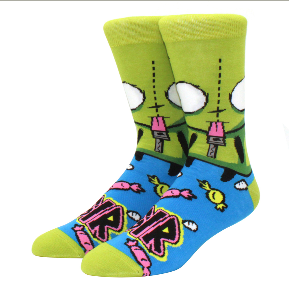 Meias Masculinas Moda anime Engraçadas Personalidade hip hop Desenho ...