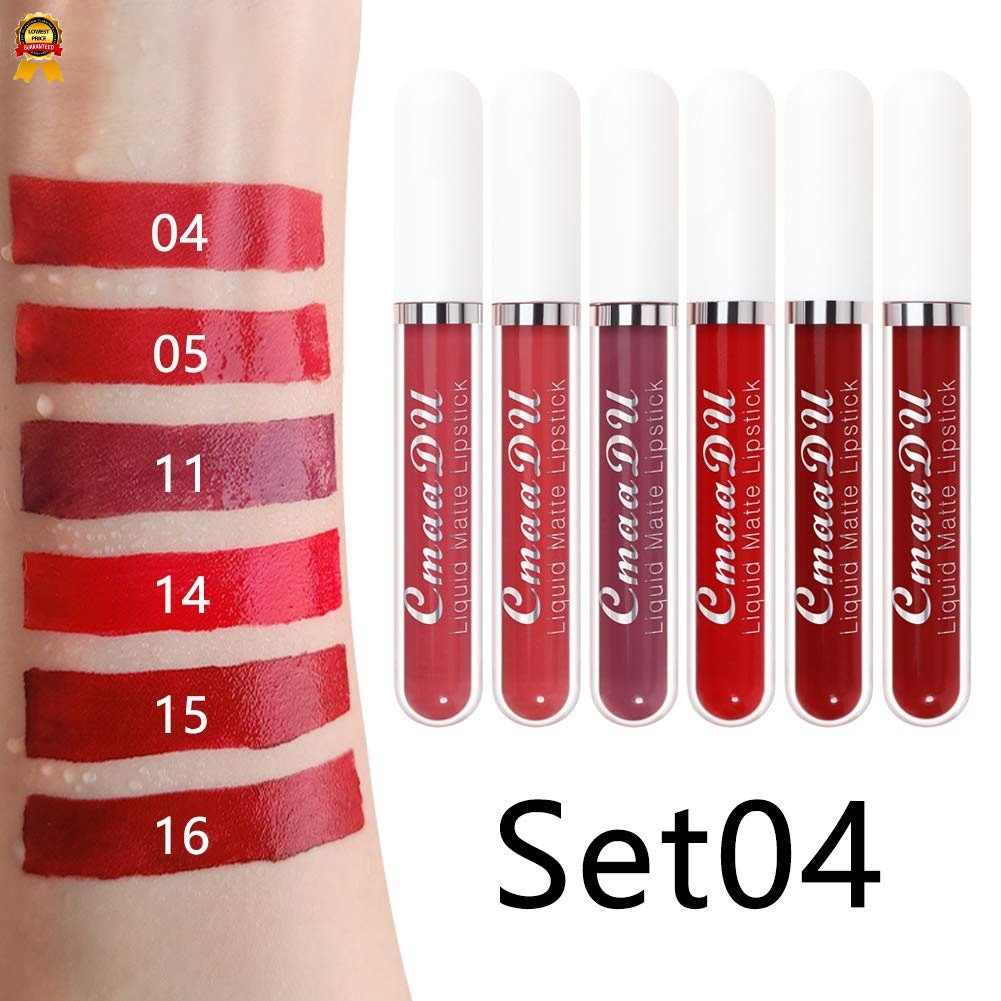Kit 6Pcs Cmaadu Batom Mate À Prova D'água De Longa Duração/Líquido ...