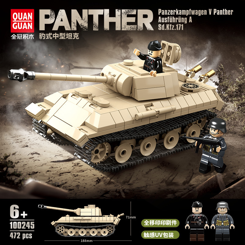 Blocos de construção Tiger Leopard T80 Tanque Série Militar Veículo ...