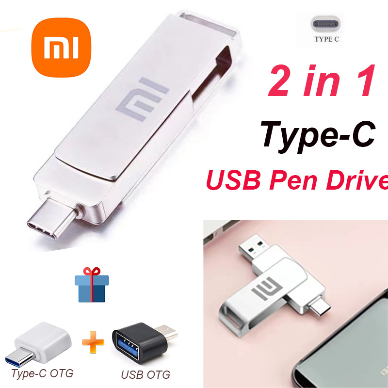 Xiaomi pen Drive Metálico 2TB 1TB 512G 256GB 128G Tipo USB Duplo OTG ...