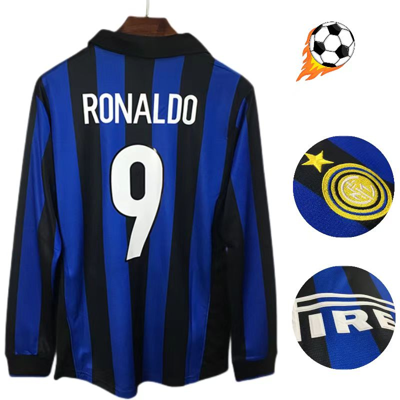19998 Camisa De Manga Comprida 9 ronaldo retro - Faz a Boa!