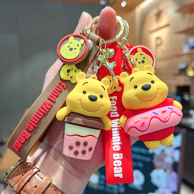 Desenho animado Fofo Winnie the Pooh Chaveiro de Queijo Batatas Fritas ...