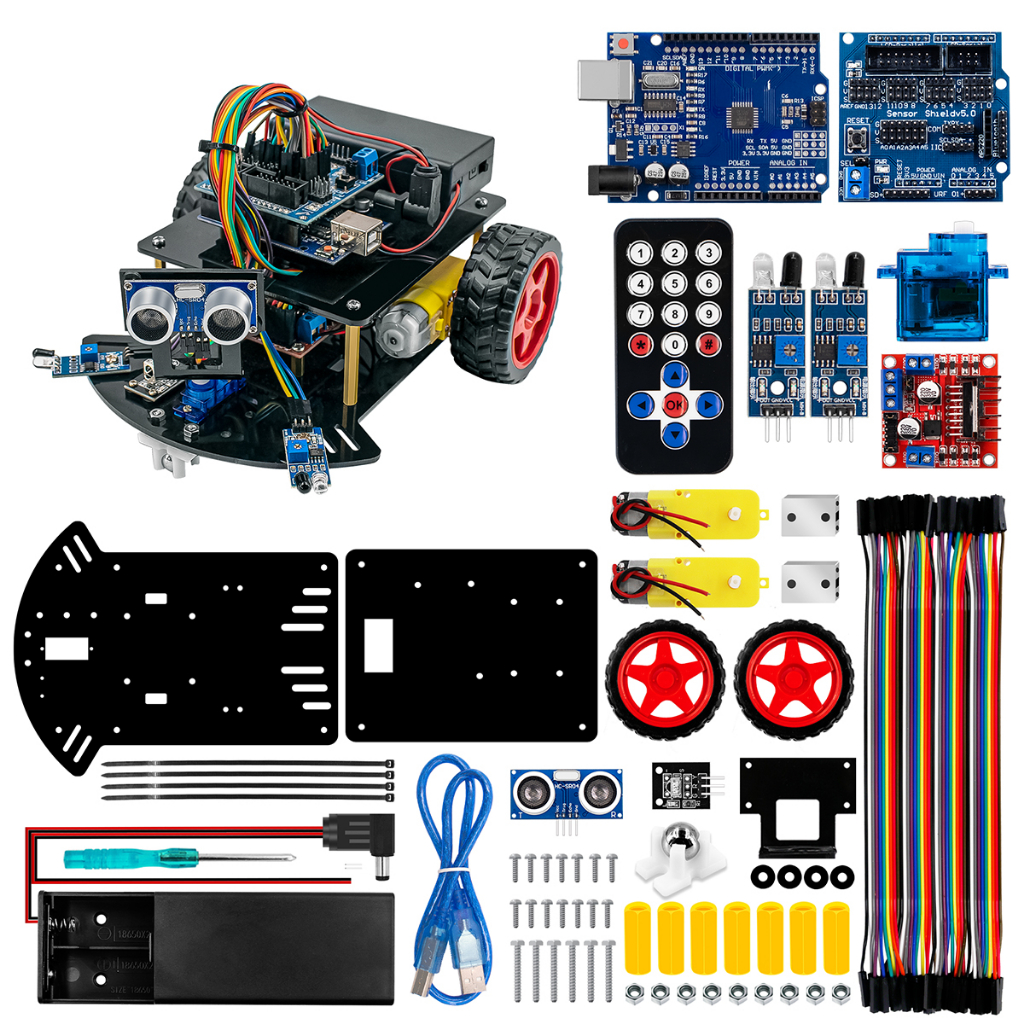 LAFVIN UNO R3 Kit De Carro Com Robô Inteligente Para Arduino ...