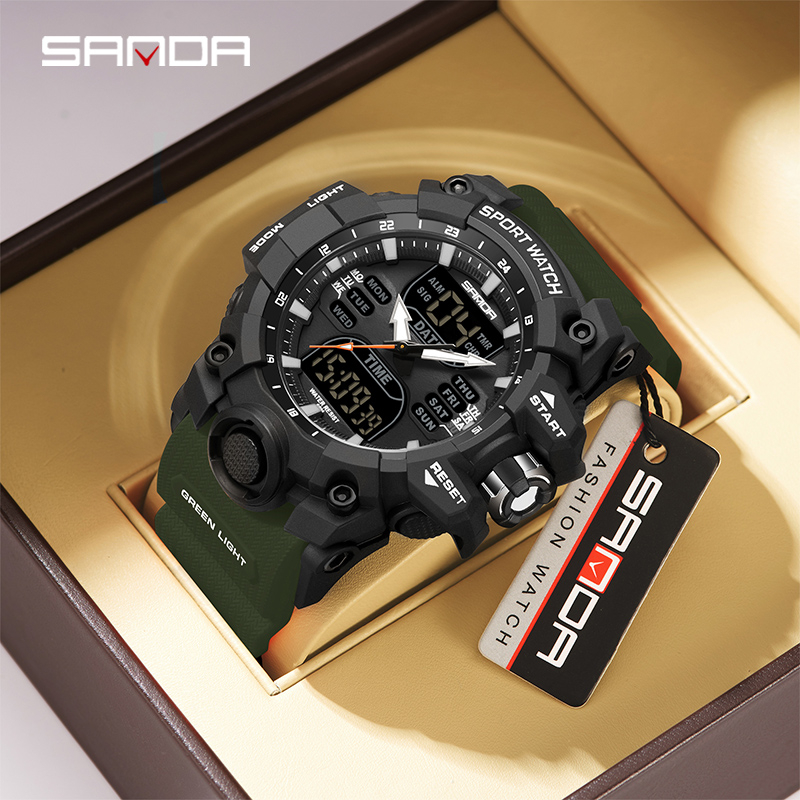 2023 Relógio Militar De Pulso Digital De Quartzo Para SANDA 6126 Relogio Masculino De Marca De ...