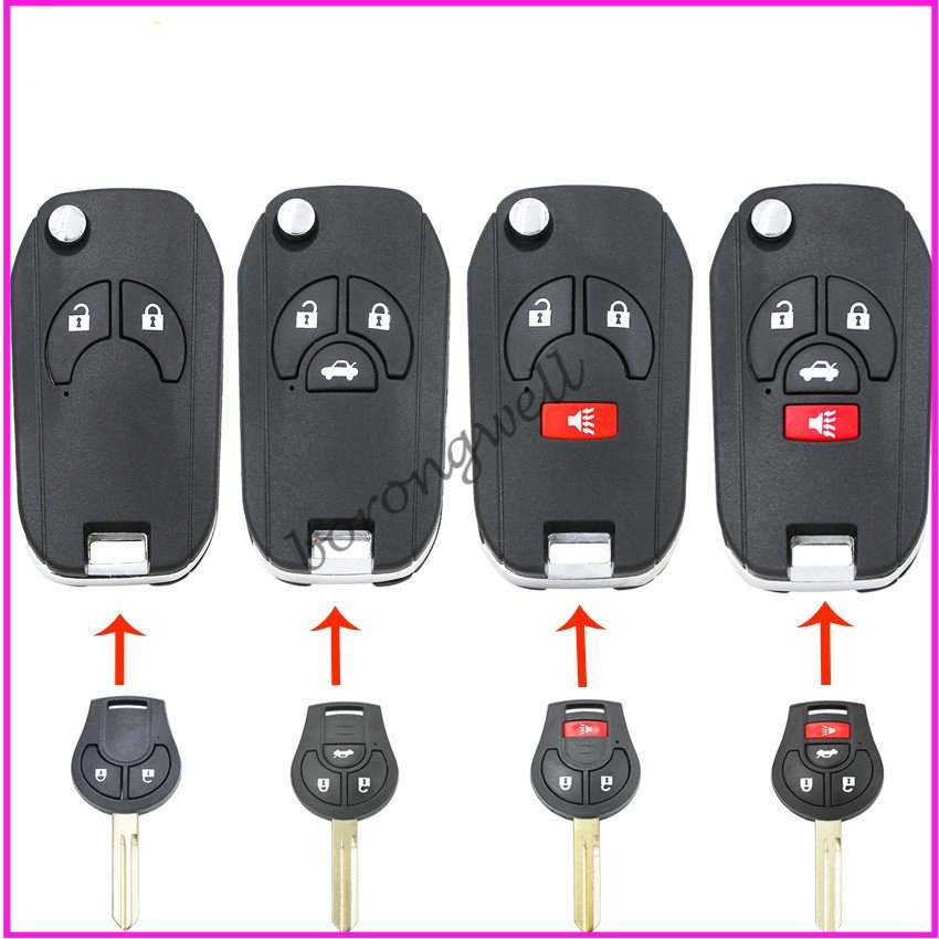 Botões Flip Remote Car Key Shell Para Carro Nissan Versa 2012 2013 2014 ...