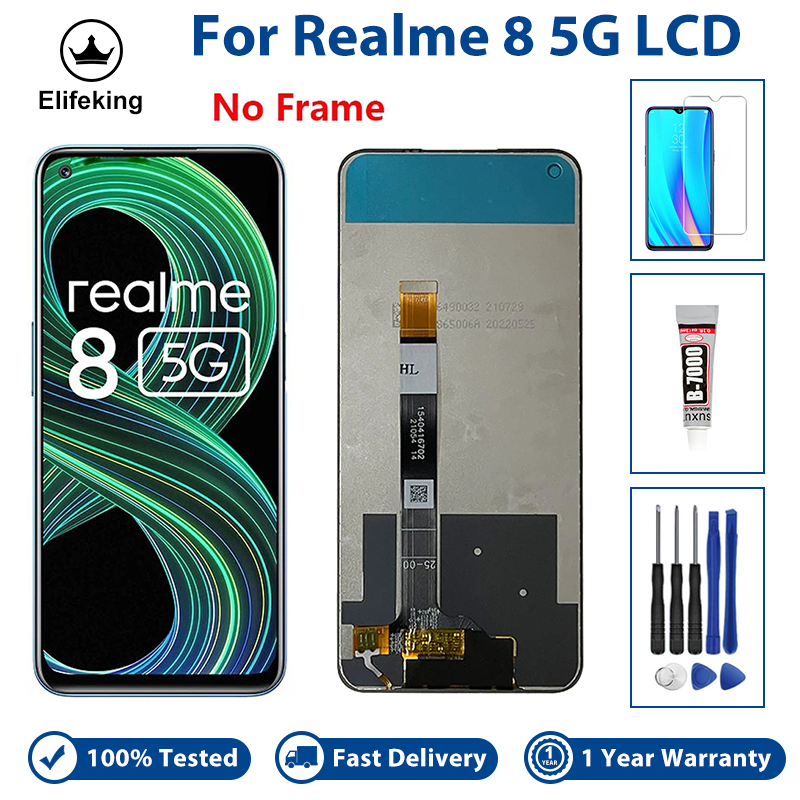 6,5 " LCD 100 % Testado Para Realme 8 5G RMX3241 Display Touch Screen ...