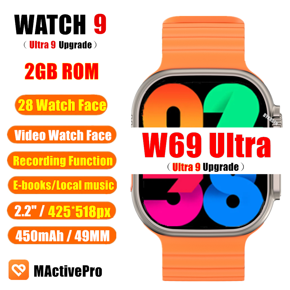 Microwear W69 Ultra Smart Watch 2GB ROM 49MM 9 Series Bússola GPS Rastreador NFC Feel Game BT ...
