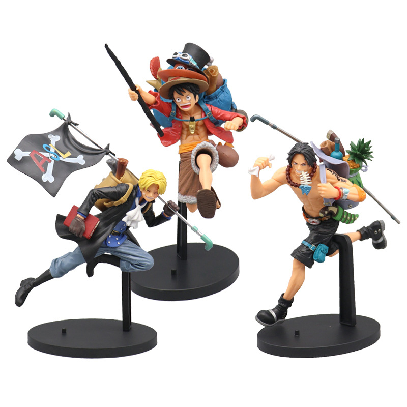 1Pcs Anime One Piece Figura Macaco D Luffy Portgas Ace Sabo Três Irmãos ...