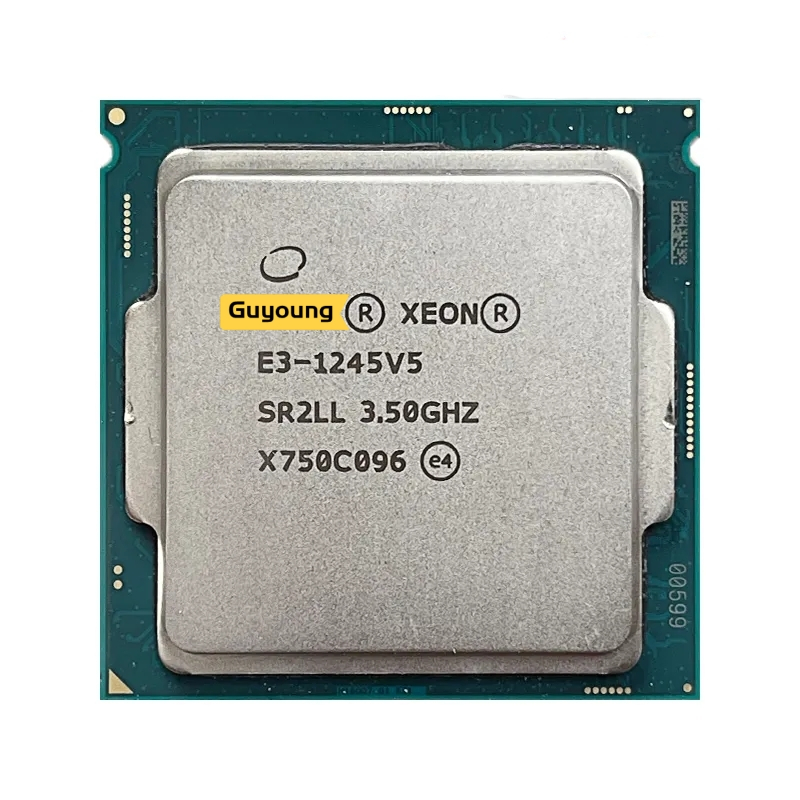 YZX Xeon E3-1245 V5 E3 1245V5 1245V5 Processador CPU Quad-Core De Oito Fios Usado De 3.5 GHz 80W ...