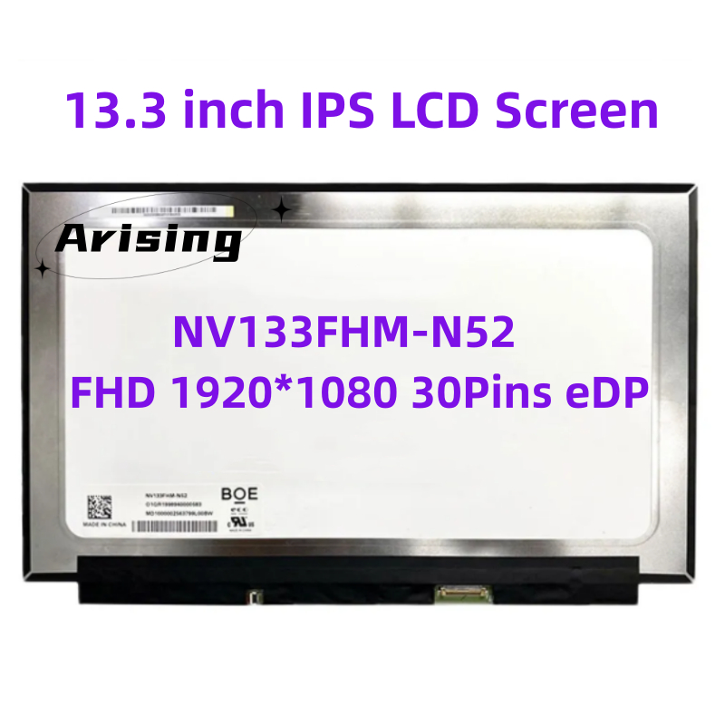 Tela LCD Para Laptop De 13.3 Polegadas E 30 Pinos NV133FHM-N52 N54 N56 ...