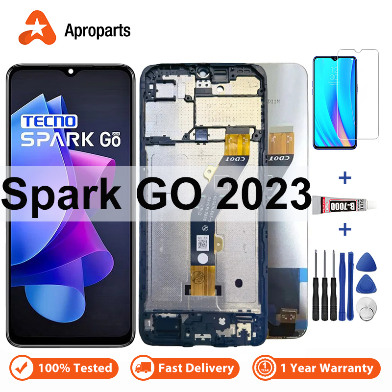 Para Tecno Spark Go 2023 BF7 BF7n Montagem Do Digitalizador De Tela LCD Com Sensível Ao Toque ...