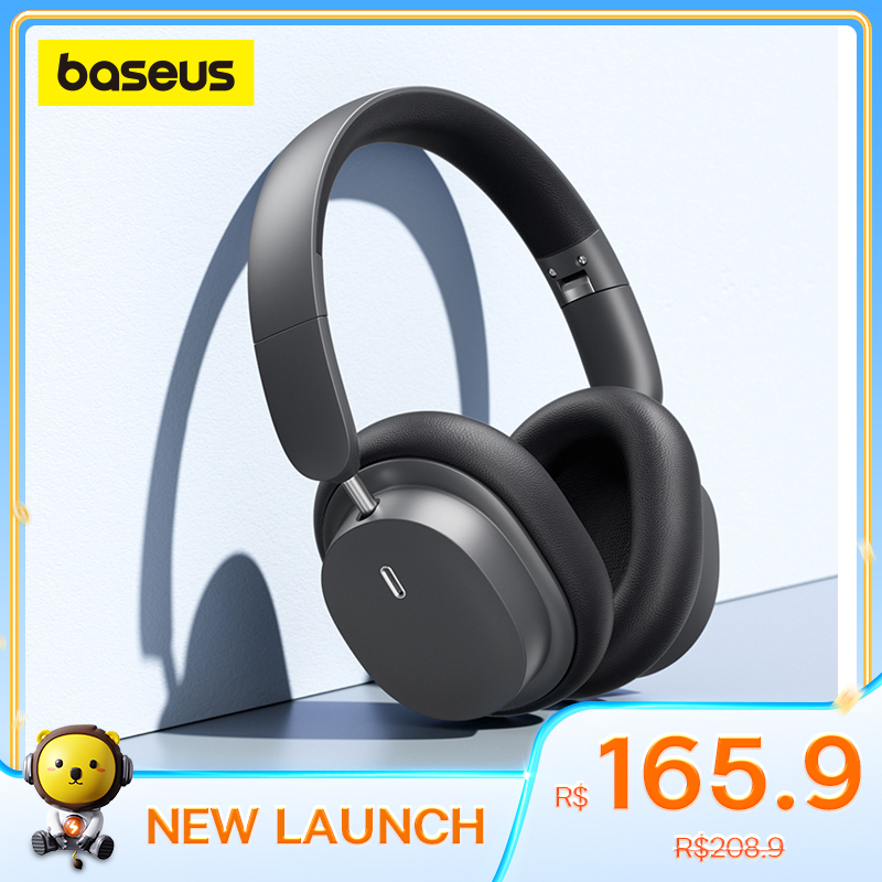 Fone De Ouvido Sem Fio Baseus Bowie D05 Bluetooth 5.3 HIFI Nível 40mm Dobrável Sobre A Orelha ...