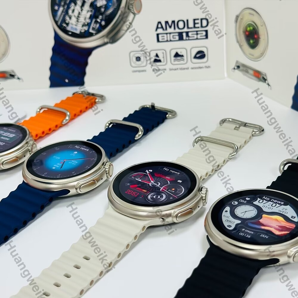AMOLED Relógio Inteligente Z78 ULTRA max Redondo Sem Fio Com ...