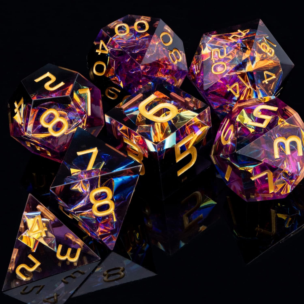 Conjunto Completo D20 Dnd Sharp Edge Pretty Magic D6 RPG Poliédrico 20 ...