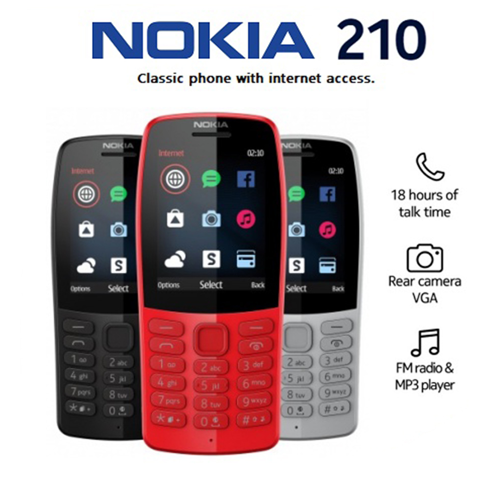 Cartão Nokia 210 Dual Sim Cards Telefones Celulares GSM 2.4 " 2MP 16MB ...
