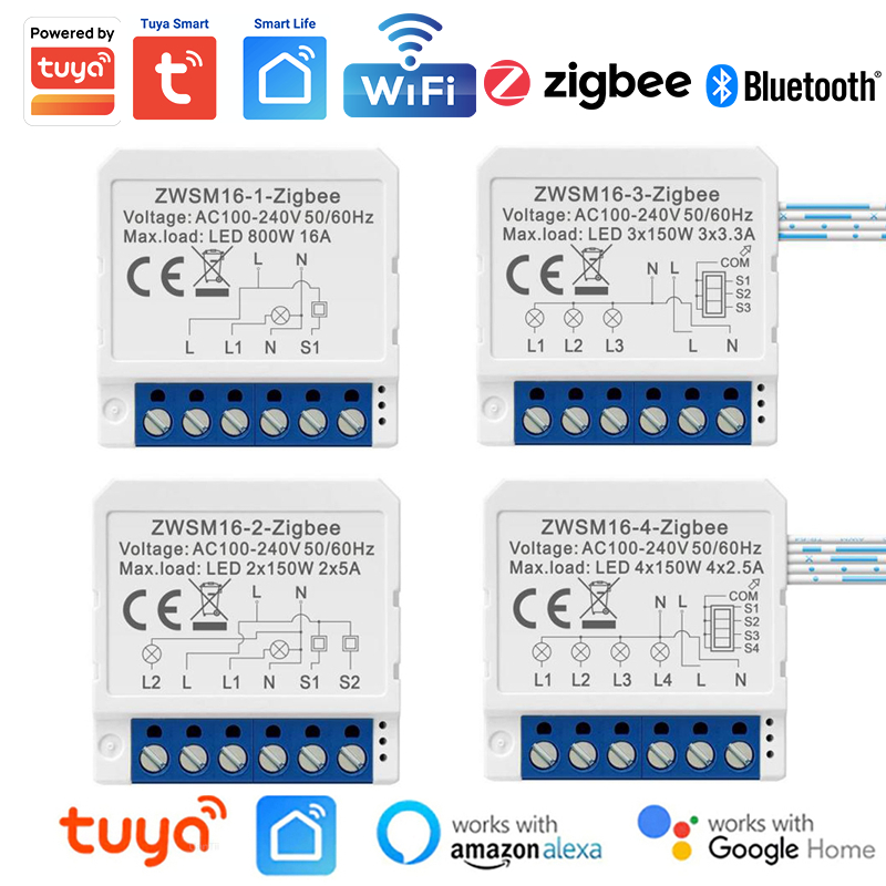 Tuya Módulo De Interruptor Inteligente De Luz Wifi Zigbee 2 Vias ...