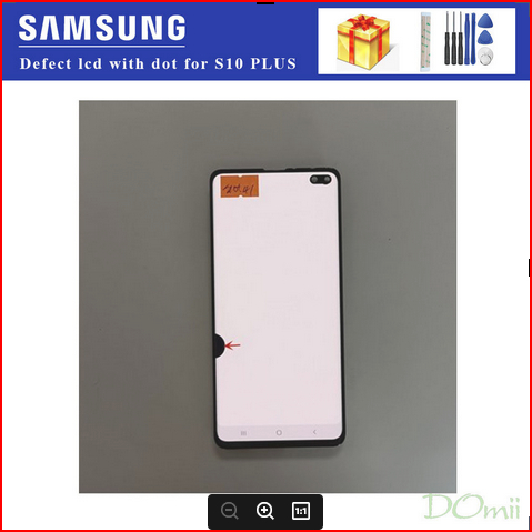 100 % Original Com LCD AMOLED Black Dot Para Samsung Galaxy S10 Plus G975 Tela Touch Screen ...