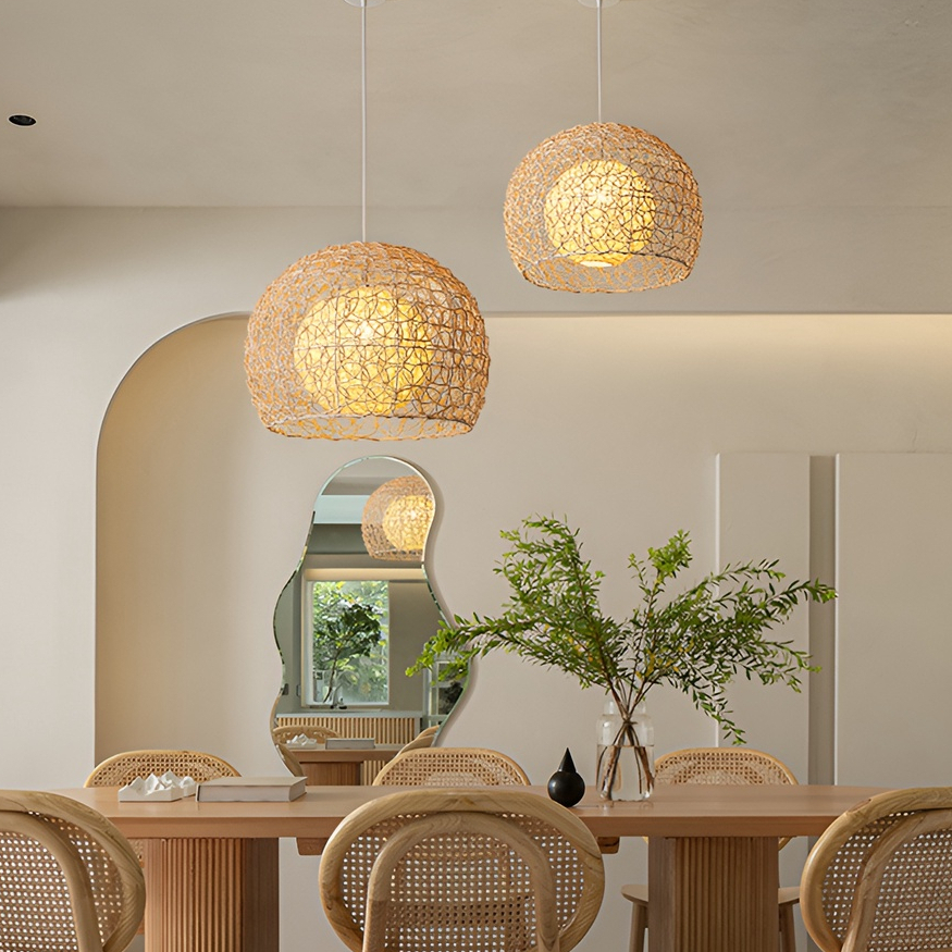 PENDENTE RATTAN NATURAL LANTERNA DE BAMBU DE TETO JAPONÊS RETRO ...