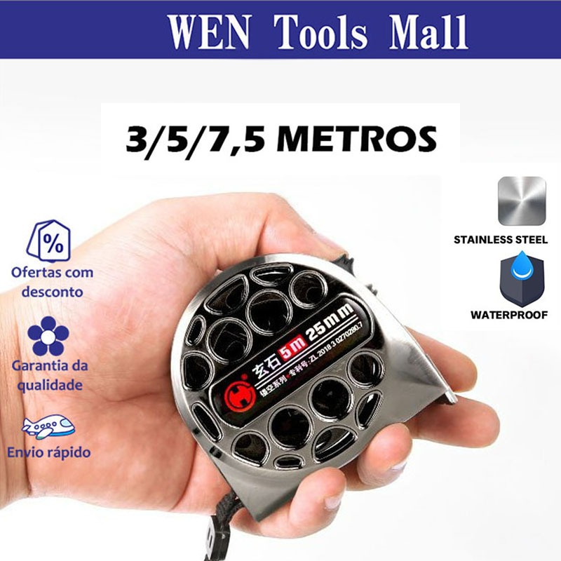 WEN Ferramentas Fita Metrica Trena De Aço Inoxidável Trena Xbe 5 Metros ...
