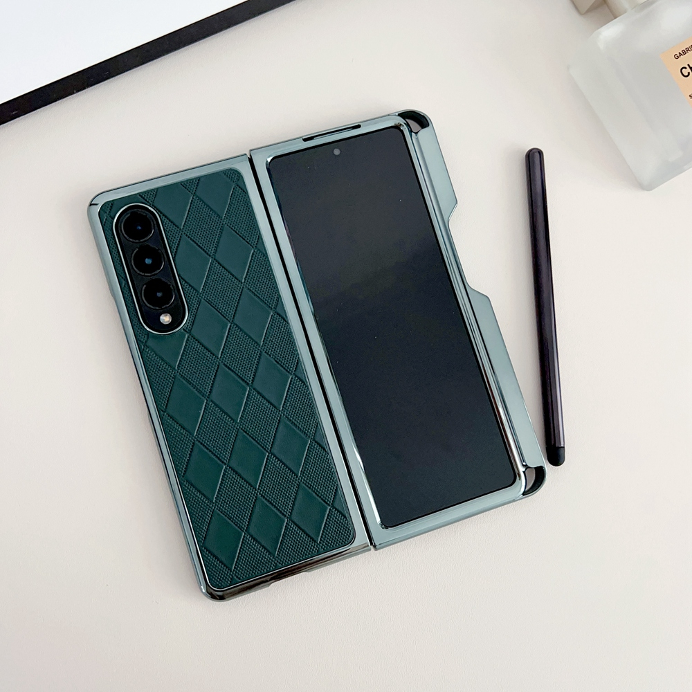 Com Capa Para Telefone Caneta S Samsung Galaxy Z Fold 4 3 Rhombus Grain