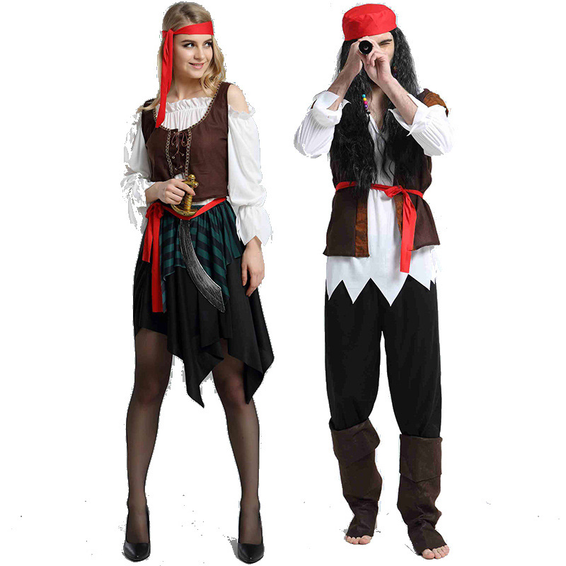 Roupas Piratas Para Mulheres Homens Adultos Capitão De Halloween ...