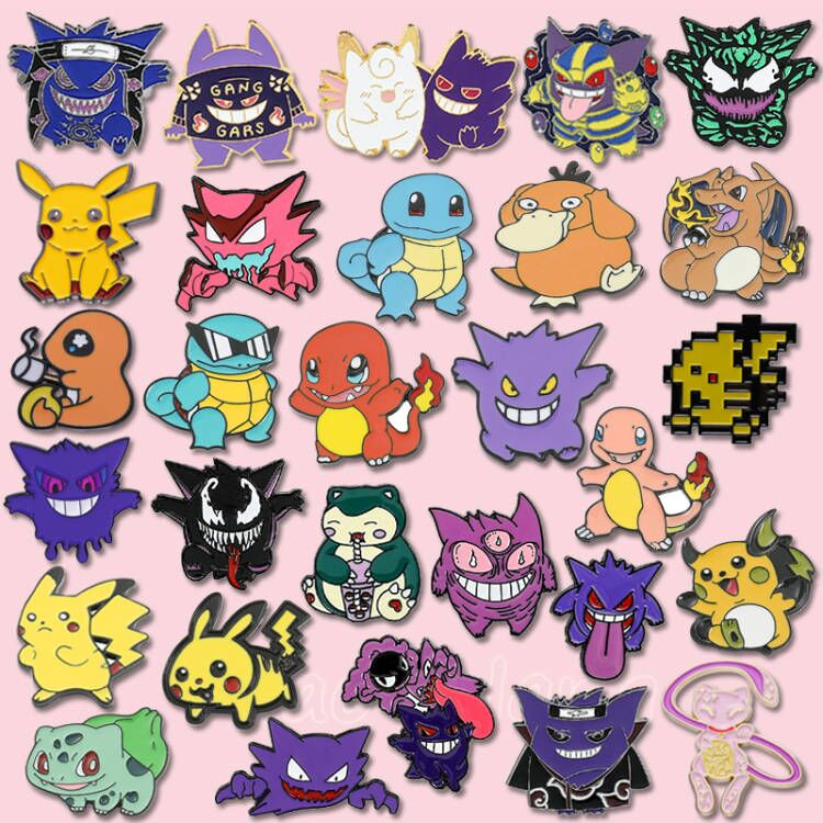 Pokemon Pins Esmalte Cartoon Pocket Monster Gengar Pikachu Pin Anime ...