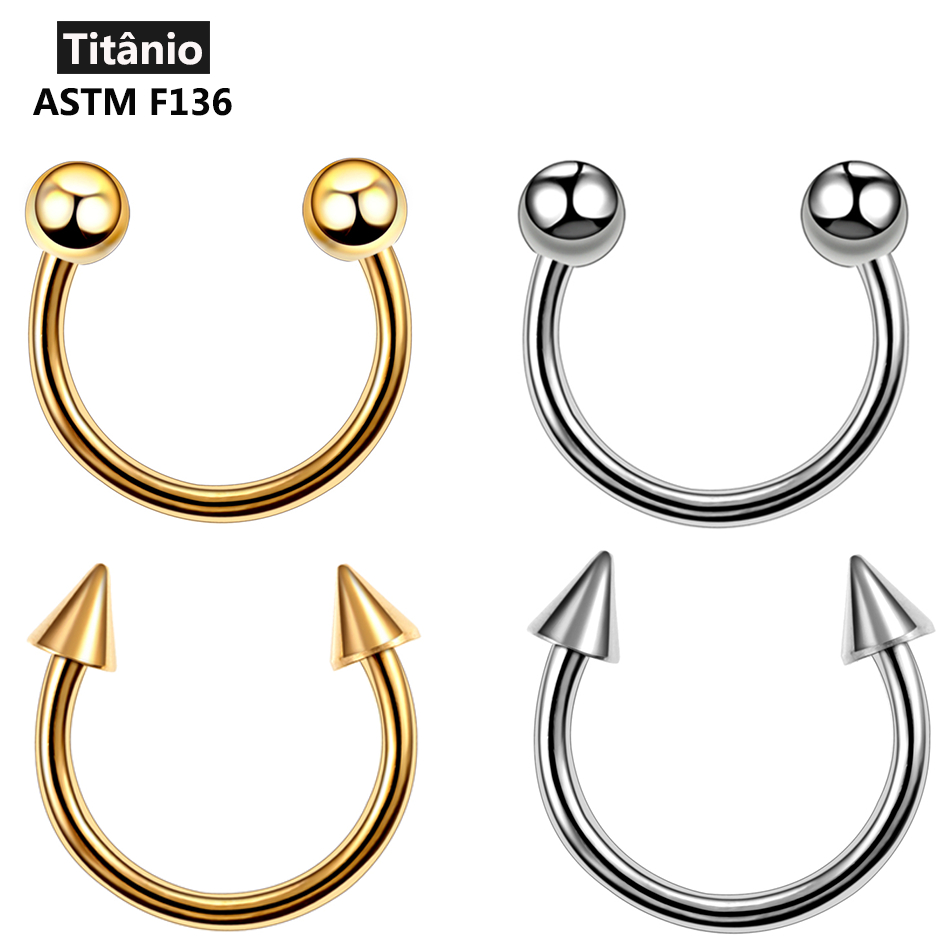 SWANJO Titânio Piercing Horseshoe Ring Nose Hoop 16G Circular Para ...