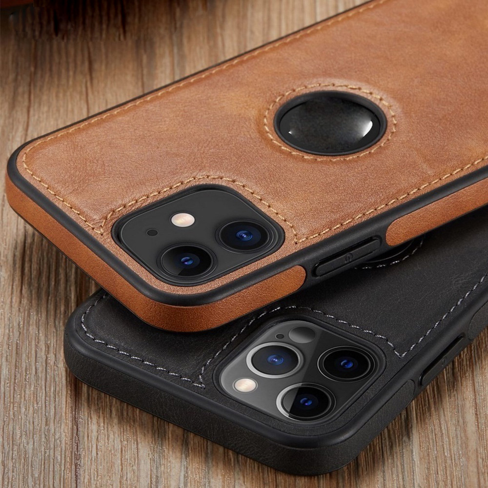 Capa Flexível De Couro PU Fina Para iPhone 13 Pro/11/12 Max/XR/XS X/7 ...
