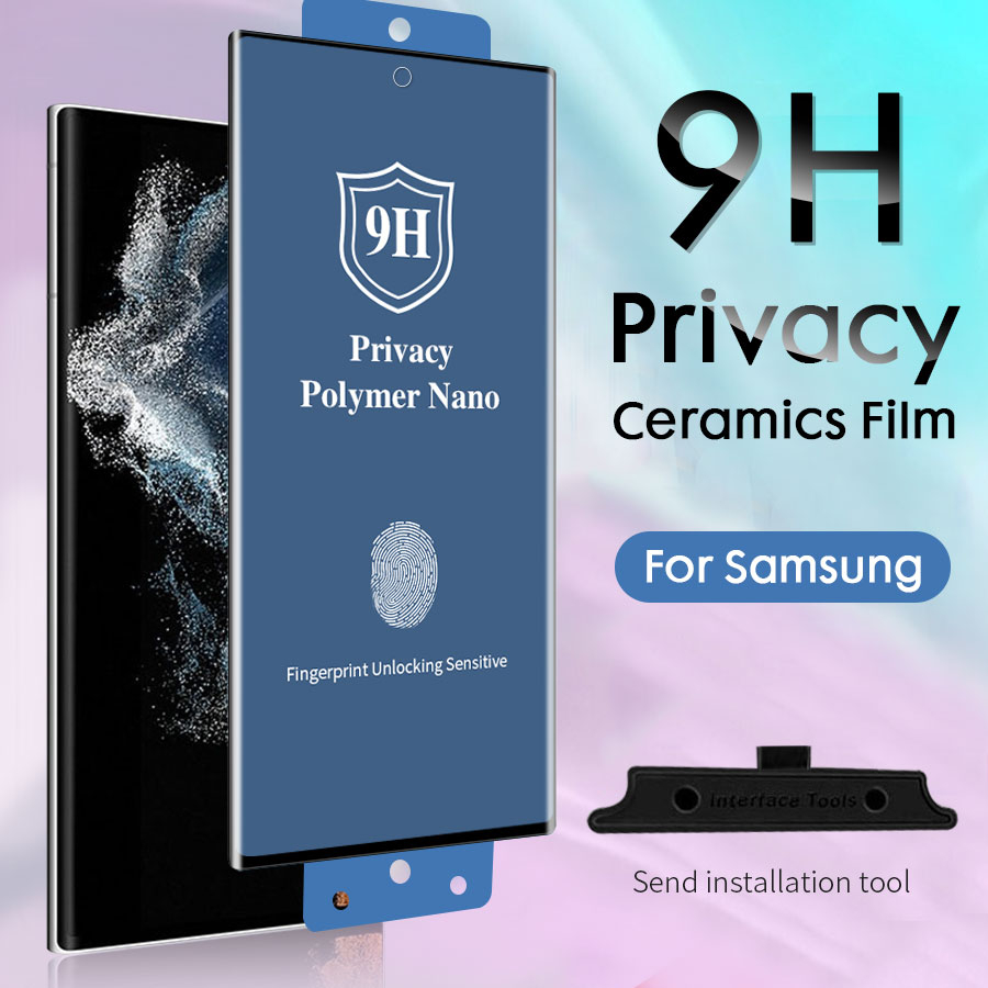 curvo ultrafino privacidade cerâmica Película de vidro Para Samsung Galaxy S23 S22 S21 S20 S10 ...