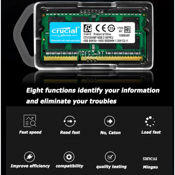 Crucial Notebook RAM DDR3 DDR3L 1333Mhz 1600MHz 8gb Memória Para Notebook 1.35V 1.5V PC3-12800S ...