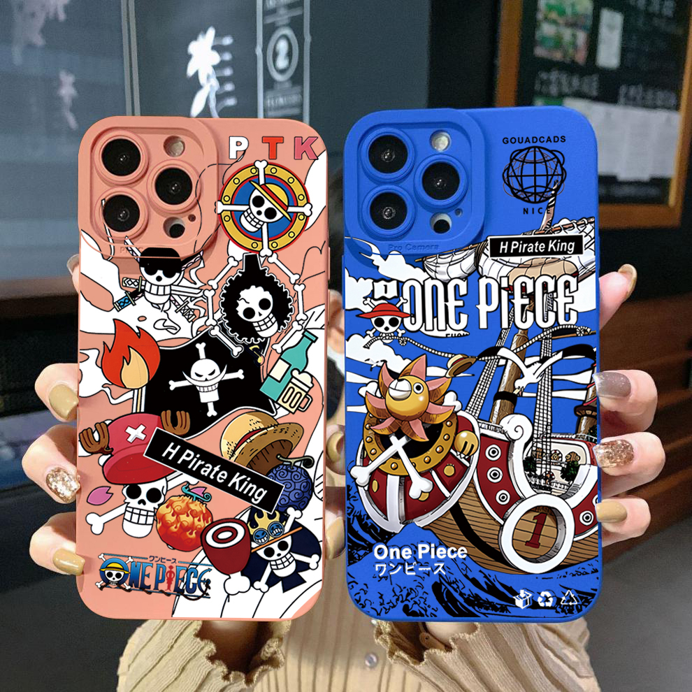 Para Xiaomi Redmi Nota 12 12S 4G Pro 5G 9S 9A 12C Capa Protetora One Piece Pirate King Square ...