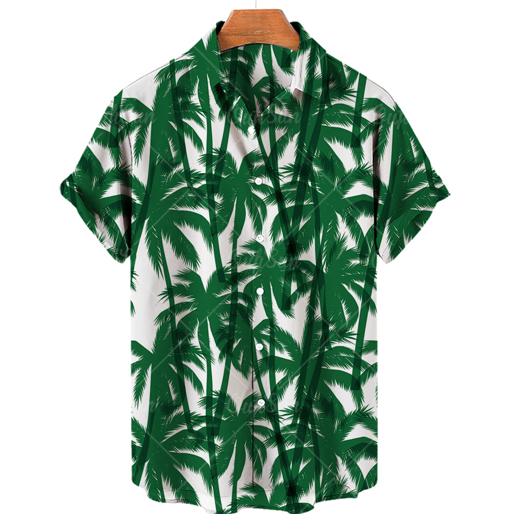 Camisas Confortáveis Suaves Para Homens De Manga Curta Havaiana Coconut