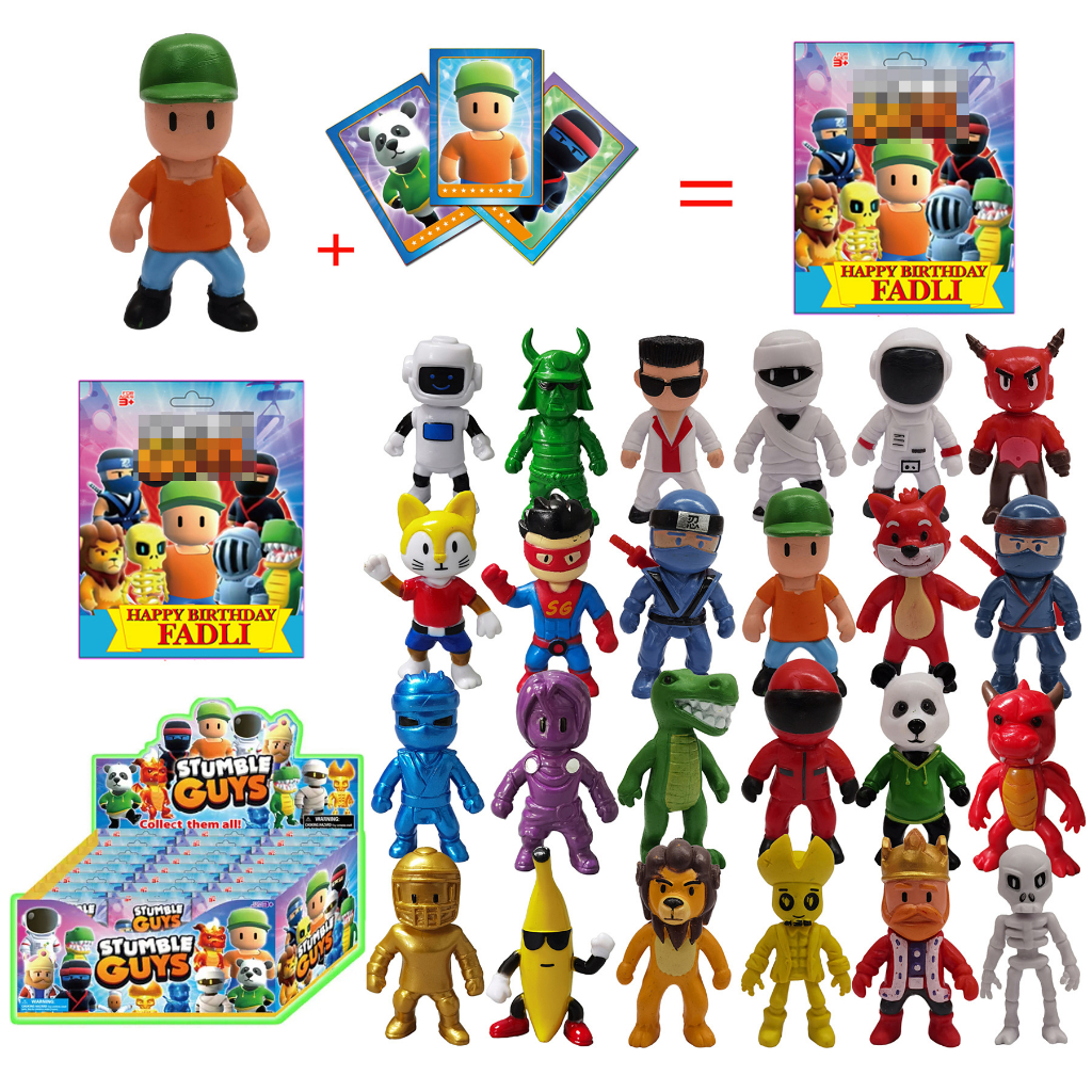 24Pack/Set Random Style Anime Stumble Guys Figura Com Cartão Modelo PVC ...