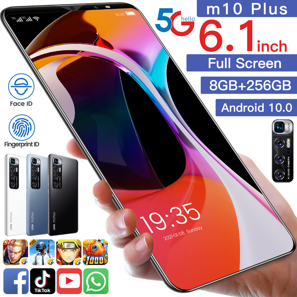 Novo Celular M10 Plus De 5,5 Polegadas 8GB RAM 256GB ROM | Shopee Brasil