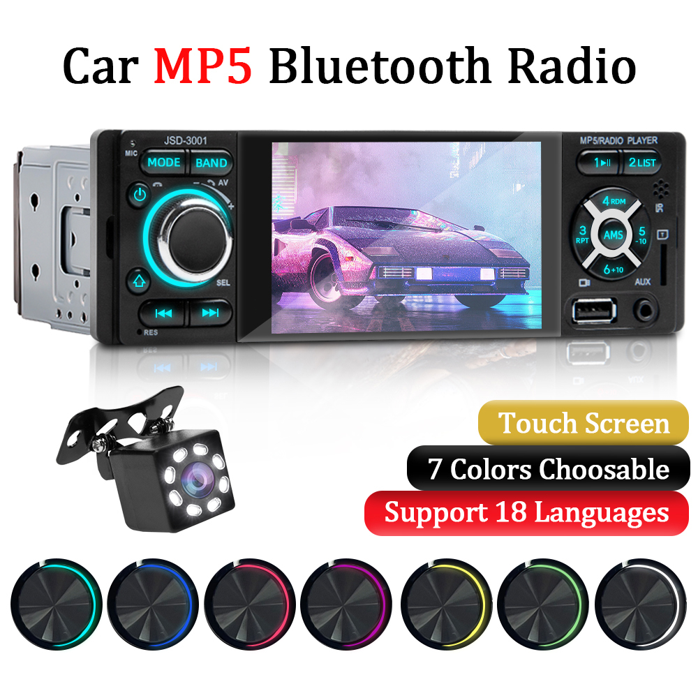 Central Multimídia Automotivo 1 Din MP5 Bluetooth Com Tela De Toque USB/AUX/TF 4 Polegadas ...