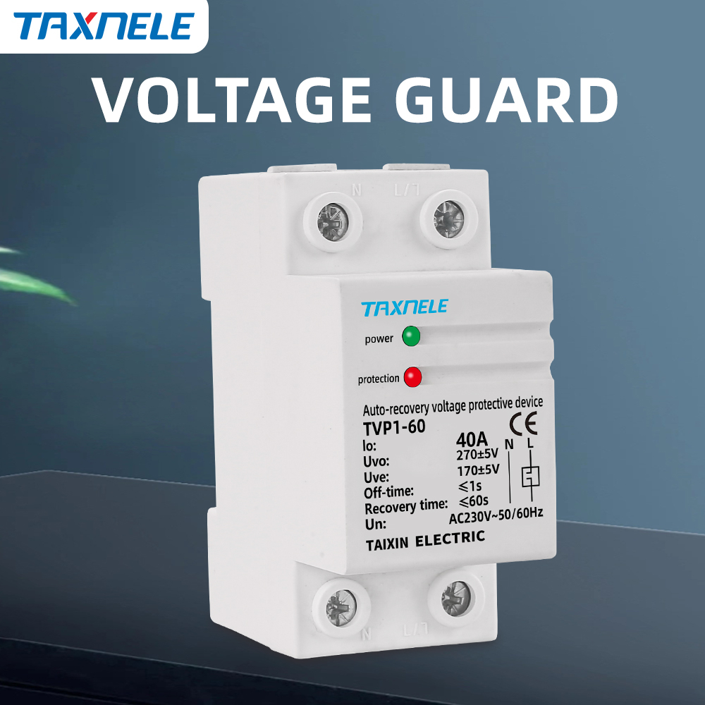 TAXNELE 230V 40A 63A Din Rail Proteção De Tensão De Recuperação ...