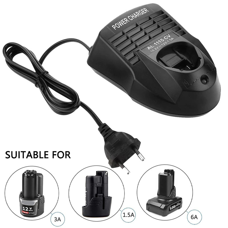 Carregador de bateria al1115cv quente para bosch 10.8v/12v bat411 bat412a bateria li-ion ...