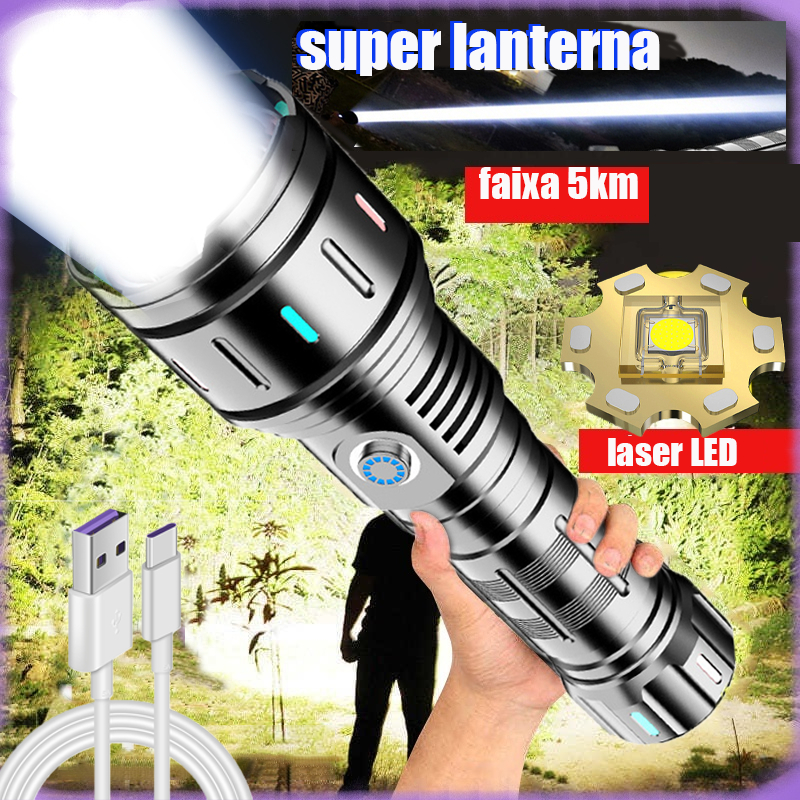 super lanterna laser titanium Lanterna Super Potente 5km | Shopee Brasil