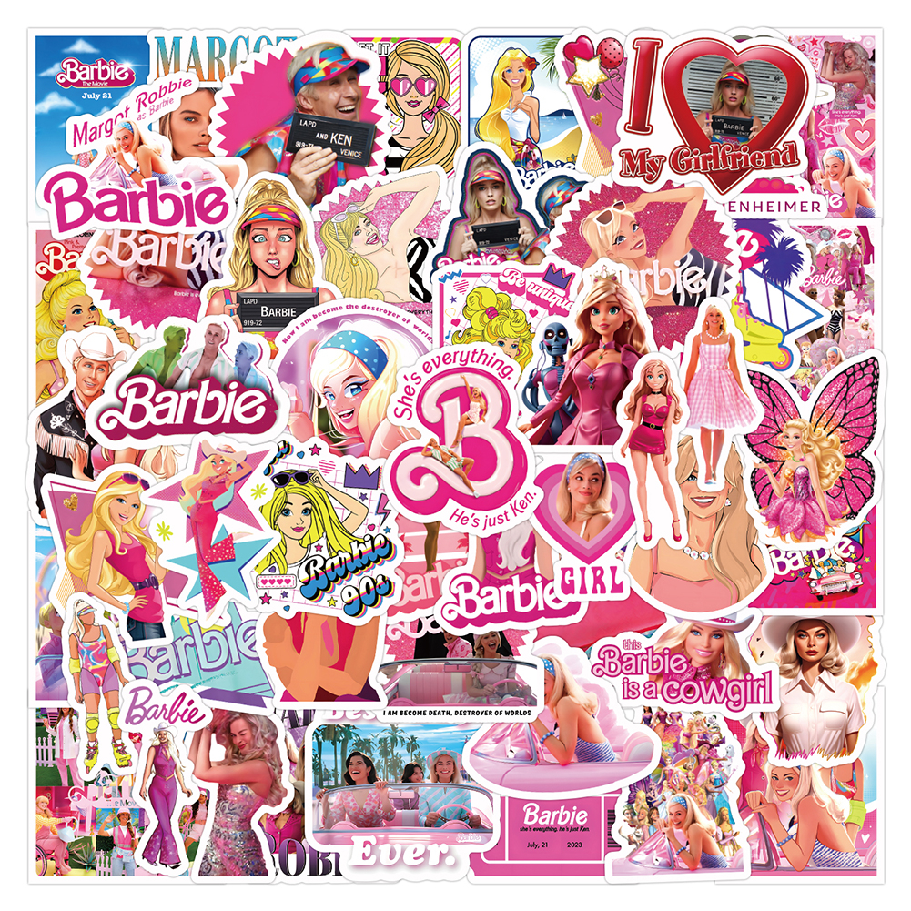 60pcs Cute Barbie Girl Sticker Pack Vinil Autocolante À Prova D'água ...