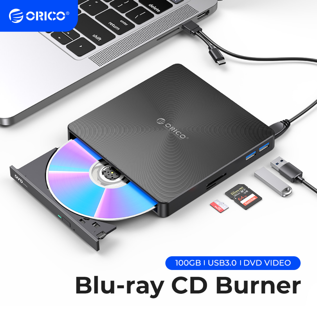 ORICO USB 3.0 Slim Unidade Externa De DVD Gravador Blu-ray Portátil/CD/VCD Player ROM Para PC RW ...