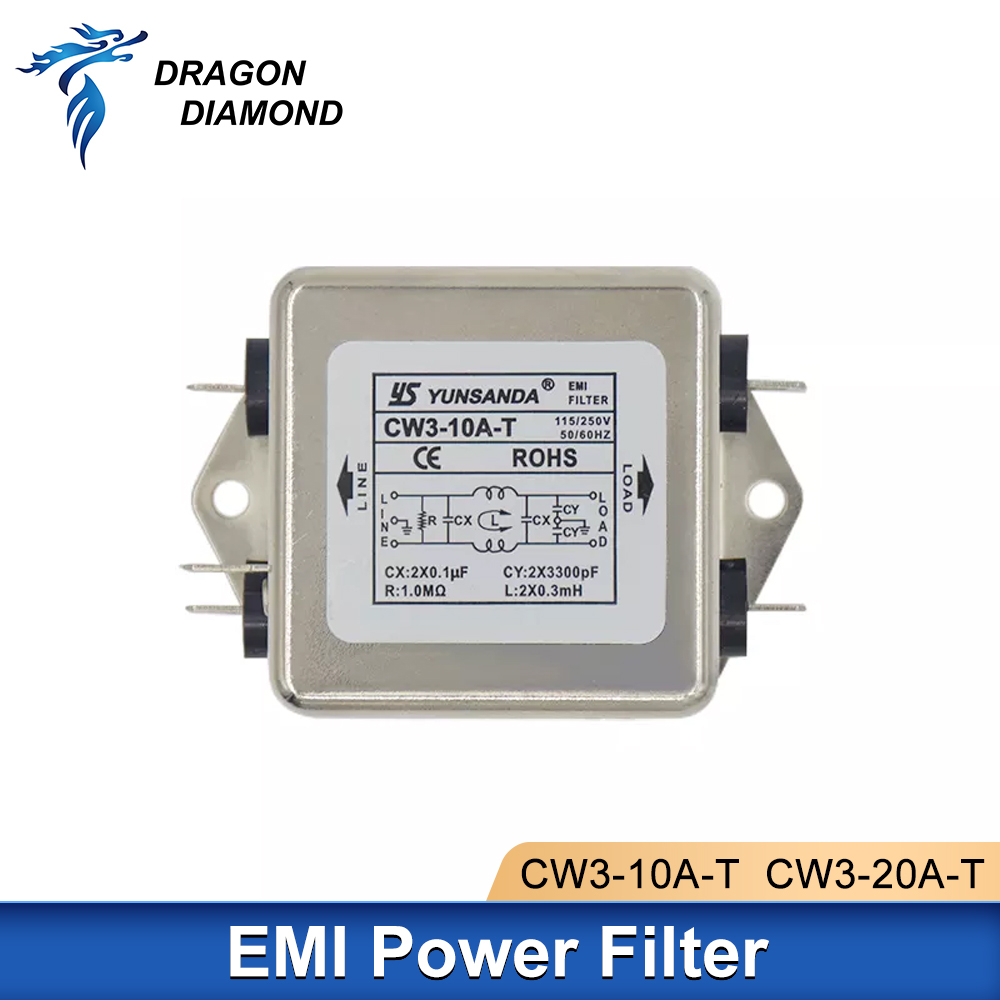 Filtro EMI De Potência Laser Monofásico CW3-10A-T/CW3-20-A AC 115V/250V ...