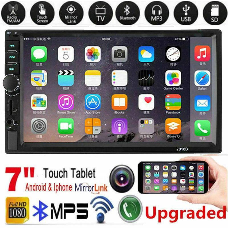 Essgooo 7018B MP5 Player 7-Inch Double 2 Din HD Tela Sensível Ao Toque Bluetooth Rádio Estéreo ...