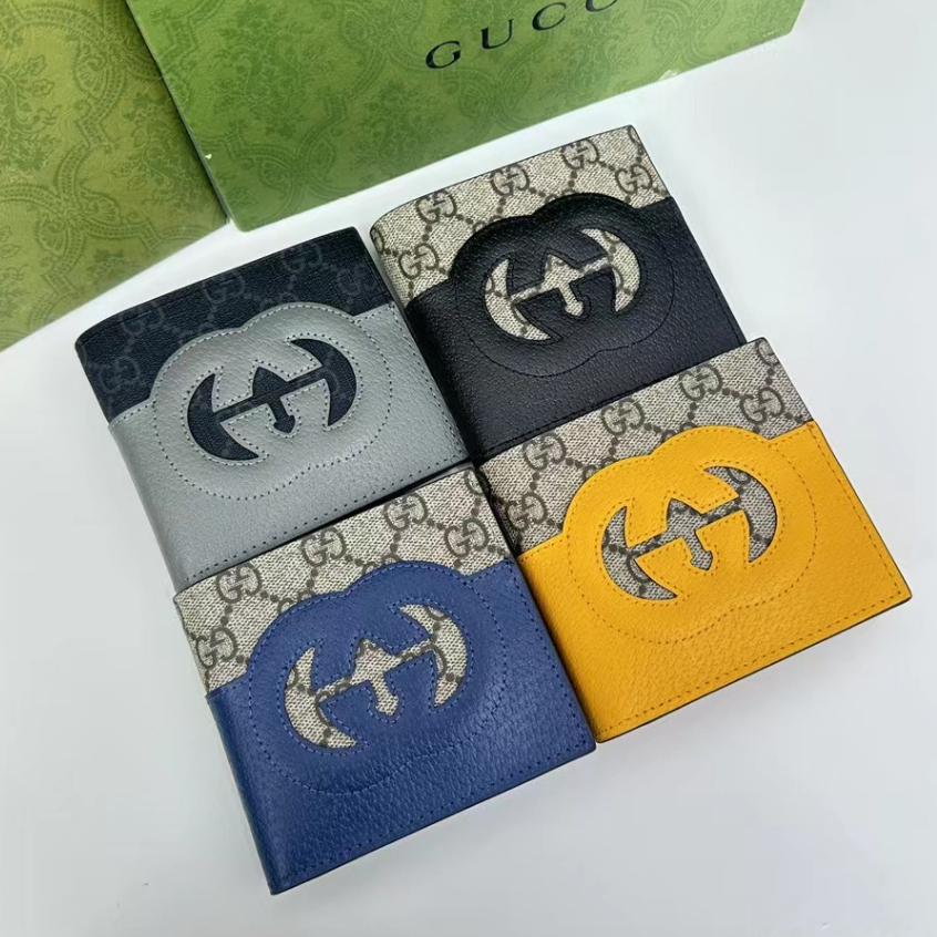 Gucci Original Carteira De Couro Genuíno Masculina , Alta Qualidade ...